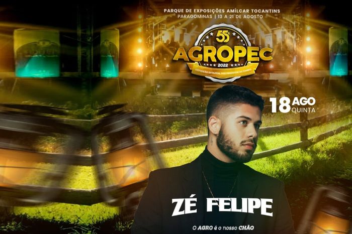 ZÉ FELIPE FARÁ SHOW NO DIA 18 DE AGOSTO NA AGROPEC 2022 DE PARAGOMINAS ...